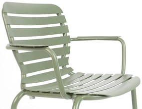 Zelená kovová zahradní židle ZUIVER VONDEL s područkami