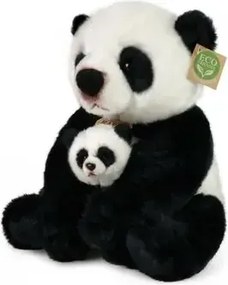 RAPPA Plyšová panda s mládětem 27 cm / ECO-FRIENDLY / od 0 měsíců