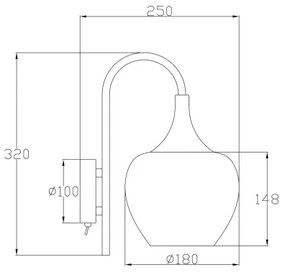 Globo 15548WK - Nástěnná lampa MAXY 1xE27/40W/230V bílá/antracit