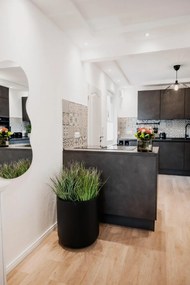 Květináč CHICO, sklolaminát, průměr 45 cm, antracit