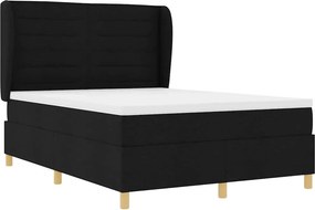 Postel s boxspringem s čelo Černý 200 x 140 cm textil 3340692