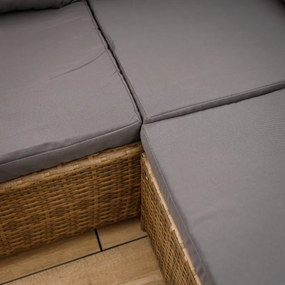 Zahradní ratanový set, šedohnědá/světle hnědá, SAGIR