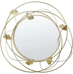 Nástěnné zrcadlo kovové ø 47 cm zlaté ANGLET Beliani