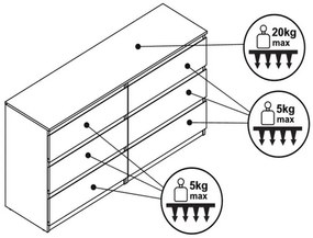 Široká komoda Carlos, dub sonoma, 150 cm