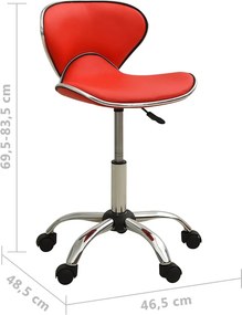Kosmetická stolička červená umělá kůže 323675