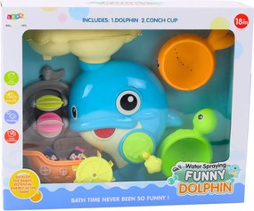 LEAN Toys Koupelová sada – vodní hračka Delfín – modrá