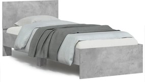 vidaXL Rám postele s čelem a LED osvětlením 90 x 190 cm [838835] Barva: Betonová šedá
