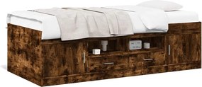 Válenda se zásuvkami bez matrace kouřový dub 100 x 200 cm 3280241