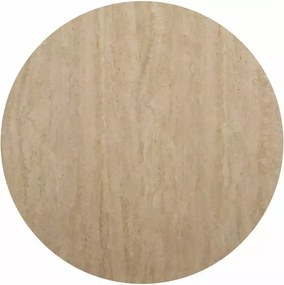 Kulatý jídelní stůl TALIA 90 cm s keramickou travertinovou deskou, béžový