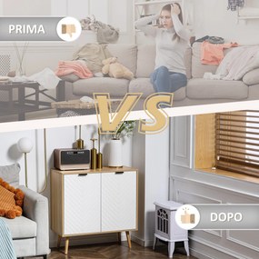 HOMCOM Moderní víceúčelový mobilní nábytek z dřevotřísky a borového dřeva s nastavitelnou policí ve 3 úrovních, nábytek do předsíně, obývacího pokoje…