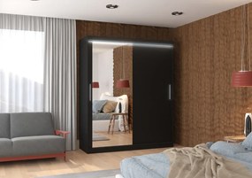 Posuvná skříň se zrcadlem a LED osvětlením TOM 180
