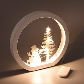 Vánoční LED dekorace Sněhulák, pr. 15 cm, teplá bílá