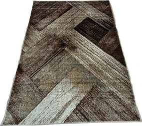 HU Hnědý moderní koberec Villa 836 s geometrickým vzorem Rozměr: 60x100 cm