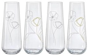 Crystalex Sklenice na prosecco Flowers 250 ml, 4 ks