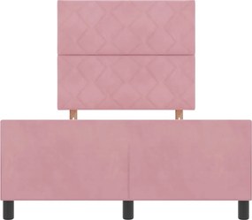 Postel s boxspringem s čelo Růžová 120 x 190 cm samet 3344998