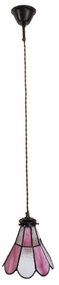Závěsná lampa Tiffany FlowerArc pink – 18x15x115 cm