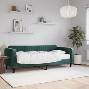 Válenda s matrací tmavě zelená 90 x 200 cm samet 3197041