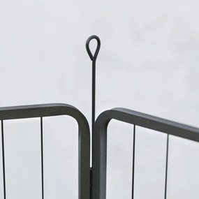 PawHut Cvičební výběh pro štěňata 100 cm vysoký, 6dílný psí výběh DIY s dveřmi, volně se pohybující voliéry pro malé, střední a velké psy, ocel, šedá