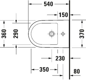 Duravit 2294150000 - Závěsný bidet D-NEO keramika/lesklá bílá