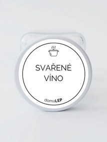 Samolepka na kořenky SVAŘENÉ VÍNO bílá 5 cm základní písmo