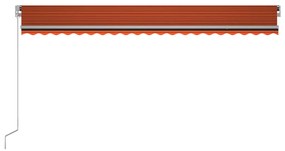 Ručně zatahovací markýza 500 x 350 cm oranžovo-hnědá,  3069020