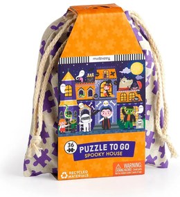 Mudpuppy Puzzle Strašidelný dům v látkovém pytlíku 36 dílků