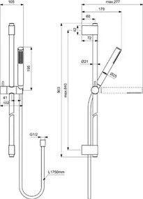Ideal Standard Idealrain - Set sprchové hlavice | tyče a hadice | chro