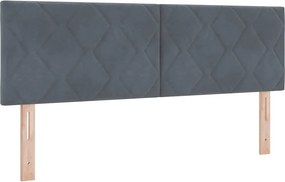 Postel s boxspringem s čelo Tmavě šedá 160 x 200 cm samet 3339249