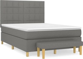 Box spring postel s matrací tmavě šedá 140x200 cm textil 3137158