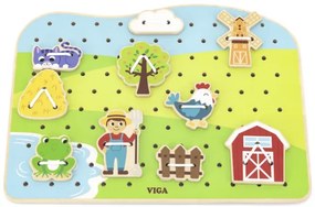 Dřevěná motorická hra Viga 44637 Farma