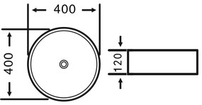 Sapho Fiastra umyvadlo na desku 40 cm bez otvoru pro baterii bez přepadu keramické černá mat FT801B