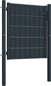 Plotová branka PVC a ocel 100 x 81 cm antracitová 145232
