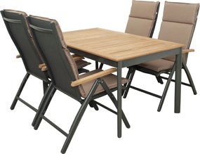 Doppler CONCEPT TEAK FSC® 4+1 - zahradní sedací souprava (hliník/teakové dřevo)