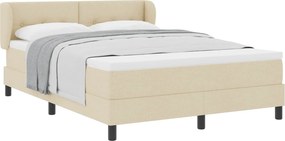 Postel s boxspringem s čelo Krémová 140 x 190 cm textil 3340022