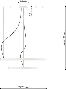 Černé hliníkové LED závěsné svítidlo ø 78 cm RIO – Thoro