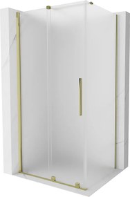 Mexen Velar, sprchový kout s posuvnými dveřmi 130 x 100 cm, 8mm sklo námraza, zlatá lesklá, 871-130-100-31-50