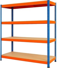 Regál 168x160x60 cm profesionální 4-policový, nosnost 160 kg - modro-oranžový
