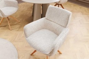 Designová otočná židle Parthenia béžová / dub
