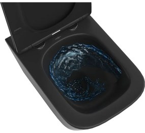 Mexen Teo, závěsná WC mísa 510x345x340 mm, Rimless Tornádo + WC sedátko z duroplastu, černá matná, 30850685T