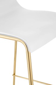 Barová židle Hoover plast čtyřnohá konstrukce Gold – bílá