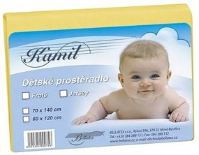 Bellatex Dětské jersey prostěradlo, žlutá