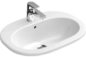 Villeroy & Boch O.novo - Umyvadlo zápustné 560x405 mm, s přepadem, otvor pro baterii, alpská bílá 41615601