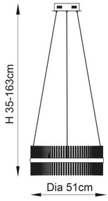 Endon 107671 - LED Stm. lustr na lanku ADRIEL LED/41W/230V 3000K zlatá/čirá
