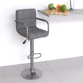 Barová stolička šedá umělá kůže - Default Title