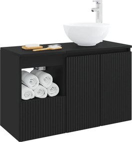 Sada koupelnového nábytku 2 ks Černá Kompozitní dřevo 3404035