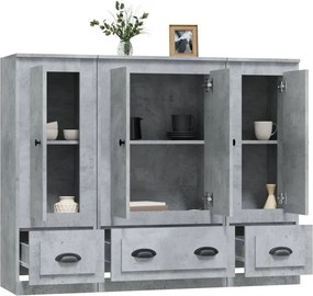 Příborníky 3 ks betonově šedé kompozitní dřevo 3185299