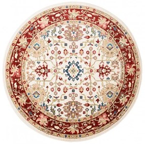 Kulatý koberec RIVOLI EF52C Klasický krémový červený Rozměr: průměr 100 cm