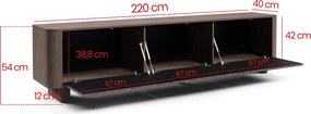 Eka TV stolek TRENTINO, 220 cm Barva/ dekor: Kašmír