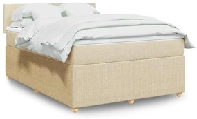 Box spring postel s matrací krémová 140x190 cm textil 3287449