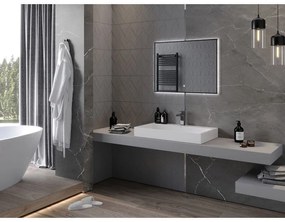 Mexen Erma, LED koupelnové zrcadlo s podsvícením a černým rámem 80x60 cm, 6000K, ochrana proti zamlžování, 9814-080-060-611-70